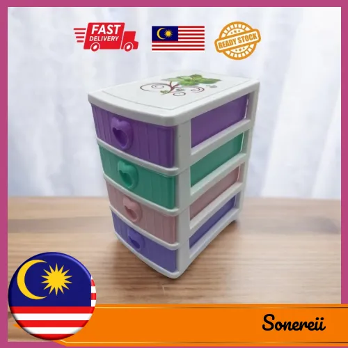 BEST BUY Mini Drawer 3 Tier 4 Tier Store Small Accessories Stationeries ...