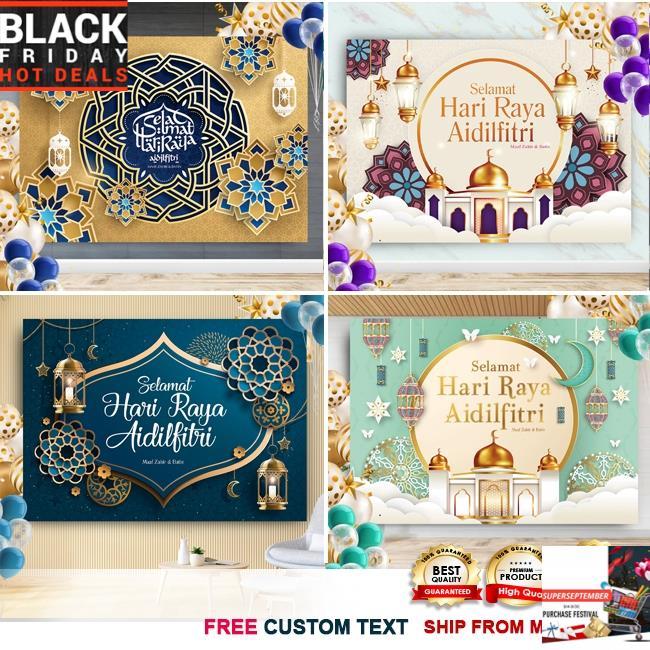 MY BEAUTY HOUSE Banner Decoration Backdrop - Hari Raya Aidilfitri Hari ...