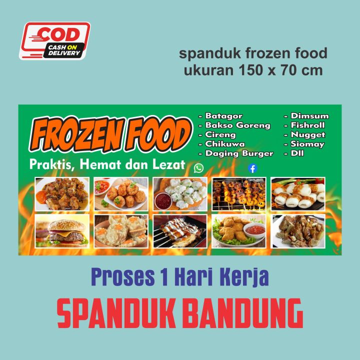 spanduk frozen food / plang usaha frozen food ukuran 150 x 70 cm ...