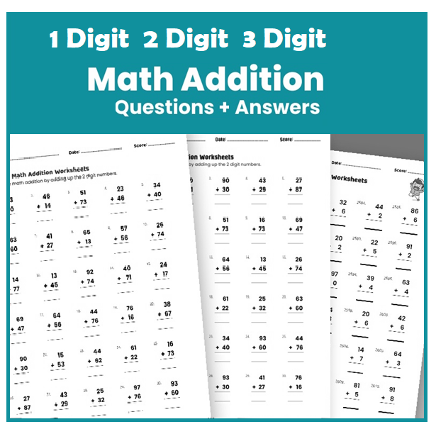 1 Digit 2 Digit 3 Digit Math Addition Worksheets | Latihan Tubi ...