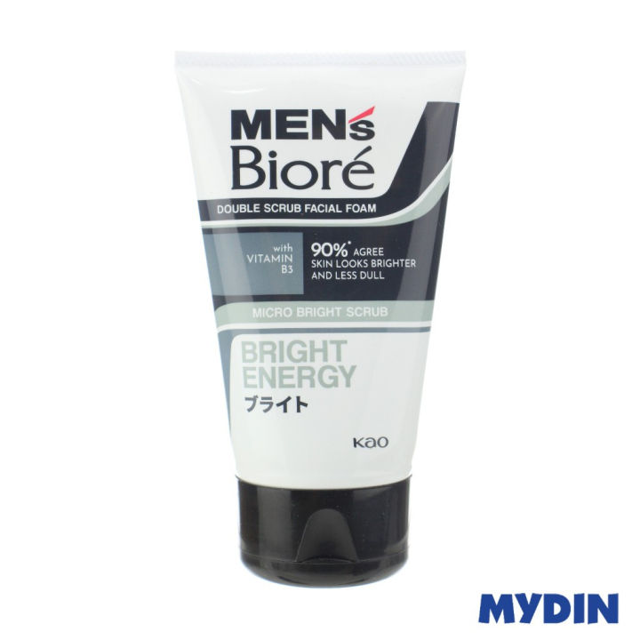 Men's Biore Double Scrub Facial Foam Bright Energy (100g) | Lazada