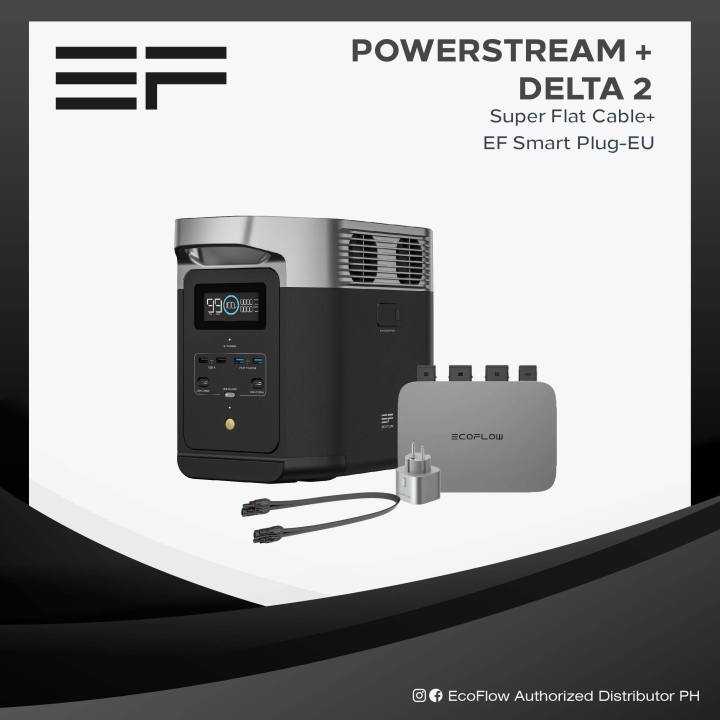 EcoFlow Powerstream Micro Inverter 800W + Super Flat Cable + EcoFlow Smart Plug + Delta 2 ...