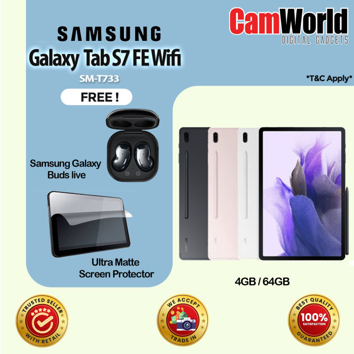 Samsung Galaxy Tab S7 FE ( SM-T733 ) ( 4GB + 64GB ) With Ultra Matte ...