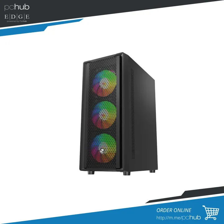 PChub | Powerlogic Agile Elemental M TG, ATX, 4x120mm, USB3 1A | Lazada PH