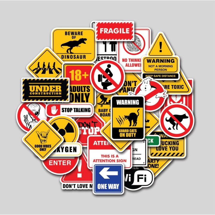 STICKER PACK FUNNY ROAD SIGNS | STICKER TUMBLR LAPTOP KOPER HELM 20 pcs ...