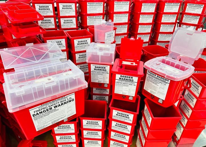 ถังทิ้งกล่องแดงสี่เหลี่ยม Finepro Safety Box | Lazada.co.th