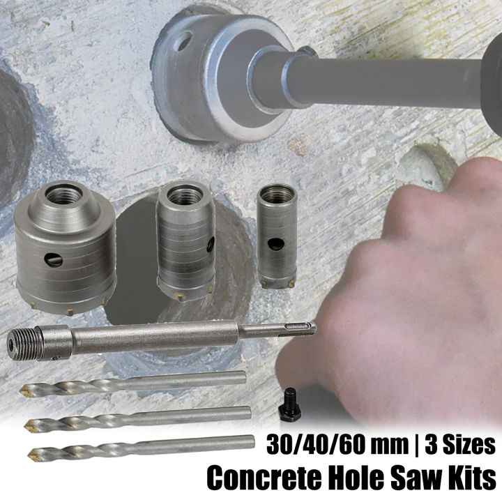 Concrete Hole Saw Kits Tungsten Steel SDS Plus Shank Wall Hole Cutter ...