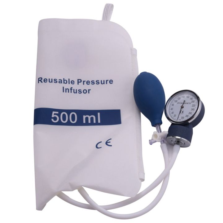 Infusion Pump Pressure Bag 500Ml with Gauge and Hand Pump Reusable ...