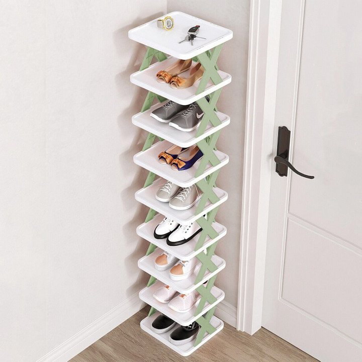 Multi-tier Shoe Rack 9 Layers Stackable Ganizer Stand Vertical Narrow ...