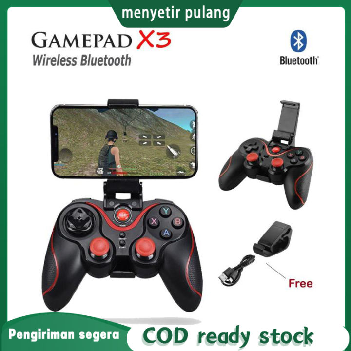 PS3 wireless Bluetooth game controller X3 mobile game mendukung IOS ...