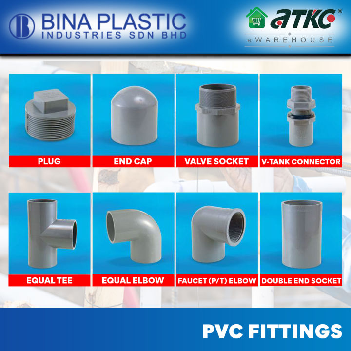 PVC Paip Fitting / PVC Connector - Socket/Elbow/Tee/P/T Elbow/Valve ...