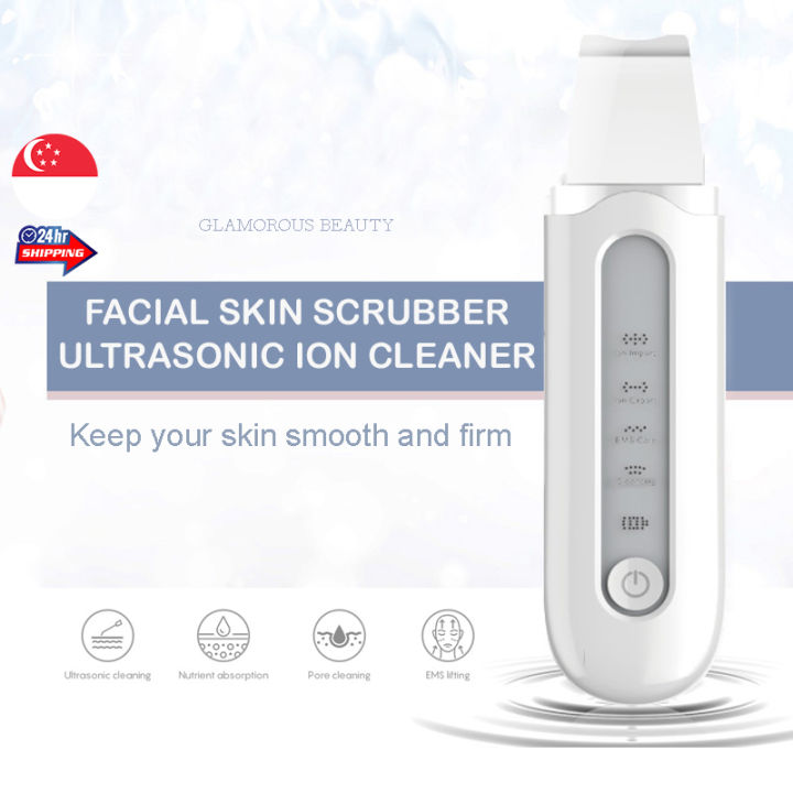 Ultrasonic Skin Scrubber Pore Ion Cleaner Facial Exfoliator Blackhead ...