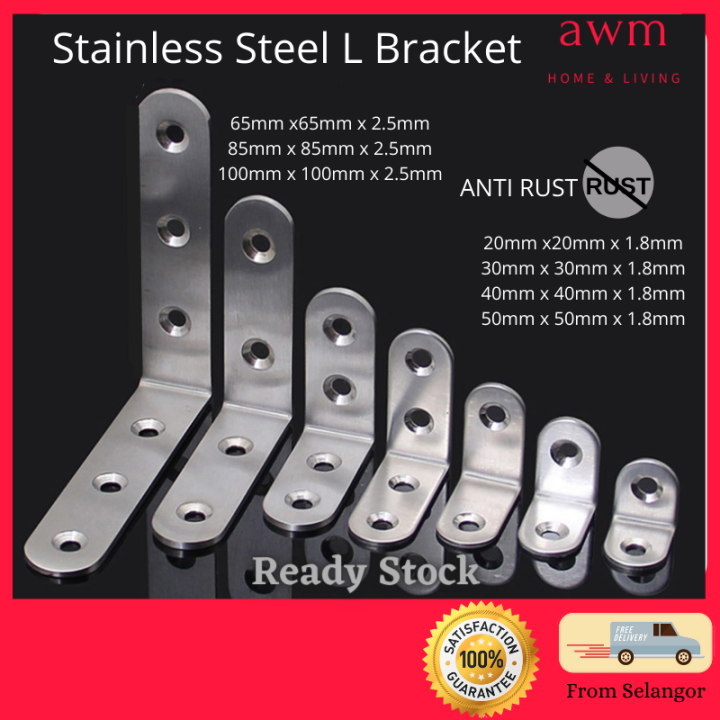 AWM L Bracket Stainless Steel L Bracket Angle Bracket Sesiku L Rak Rack ...