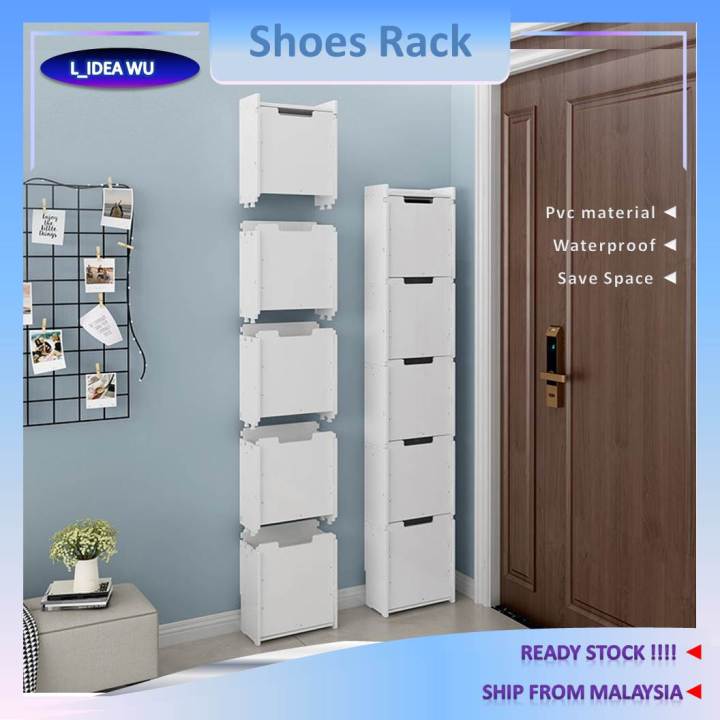 DIY Ikea Style Waterproof Shoes Rack Cabinet Rak Kasut Ultra-thin Space ...