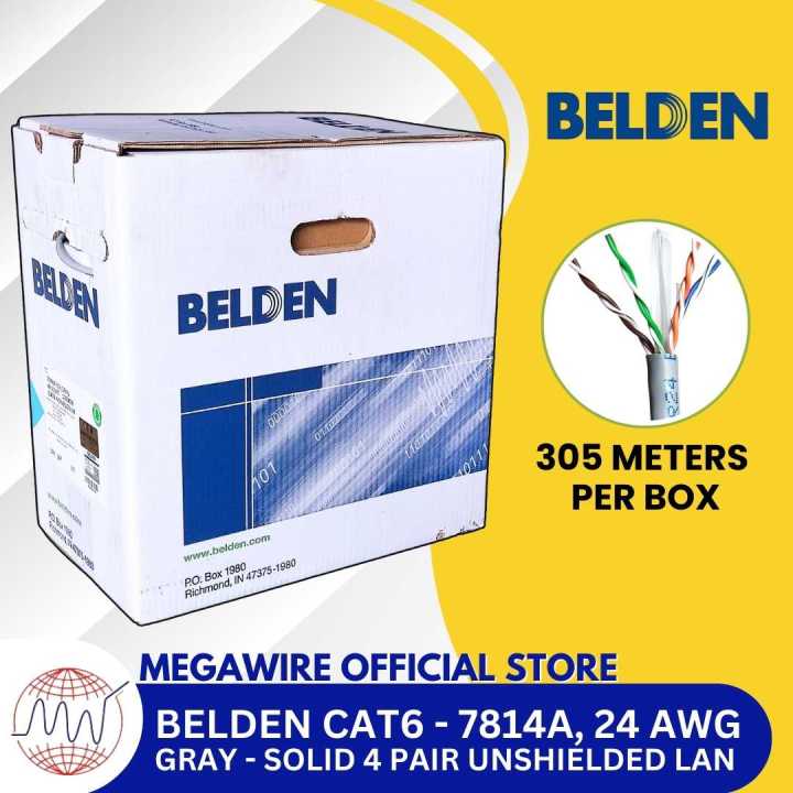 BELDEN CAT6 7814A 008 (305M) GRAY UTP CABLE (305 METERS BOX) LAN ...