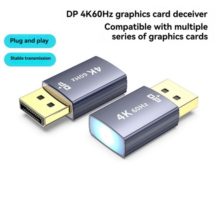 4K DP Dummy Plug Display Emulator Displayport Virtual Monitor Headless ...
