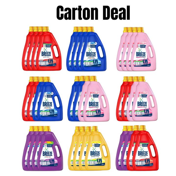 (Carton Deal) Breeze Liquid Laundry Detergent 3.6KG 4 Bottles | Lazada ...