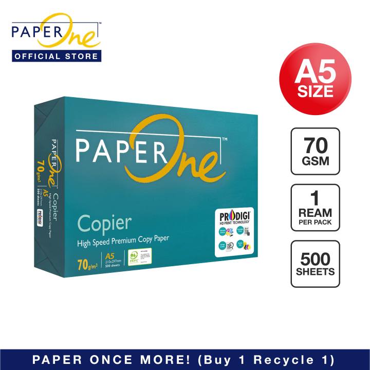 PaperOne A5 Copier Paper 70gsm 500 Sheets | Lazada