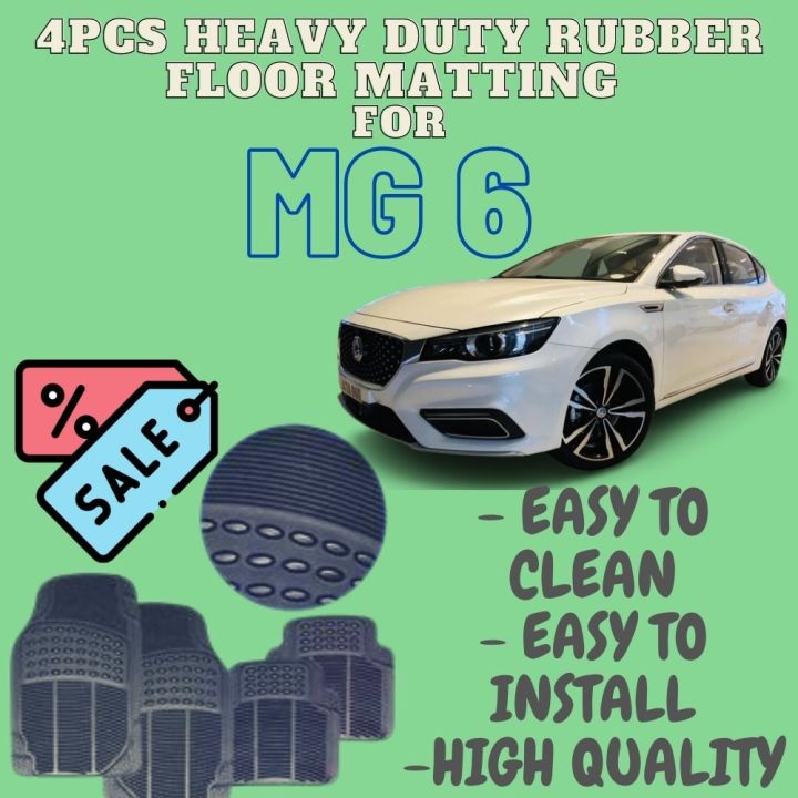 MG 6 Rubberized Heavy Duty floor guard car mats 4pcs set (Black ...