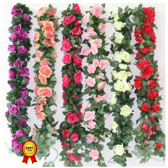 Bunga Rambat Rose Gantung Plastik Artificial (BUNGA SAJA) / Bunga Mawar ...