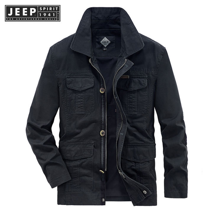 Jeep Spirit 1941 estd Men's Cotton Jacket Autumn Lapel Jacket Casual ...