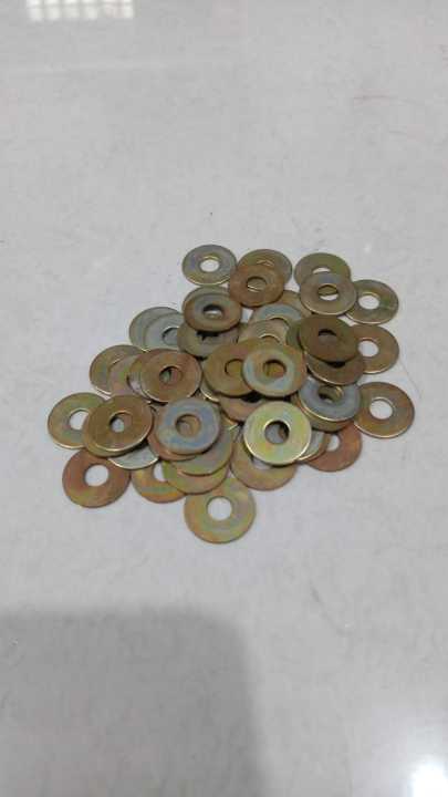 (50 PCS) Ring Plat Ukuran 6 MM Untuk Baut Kuning Kunci 10 Diameter Ring ...