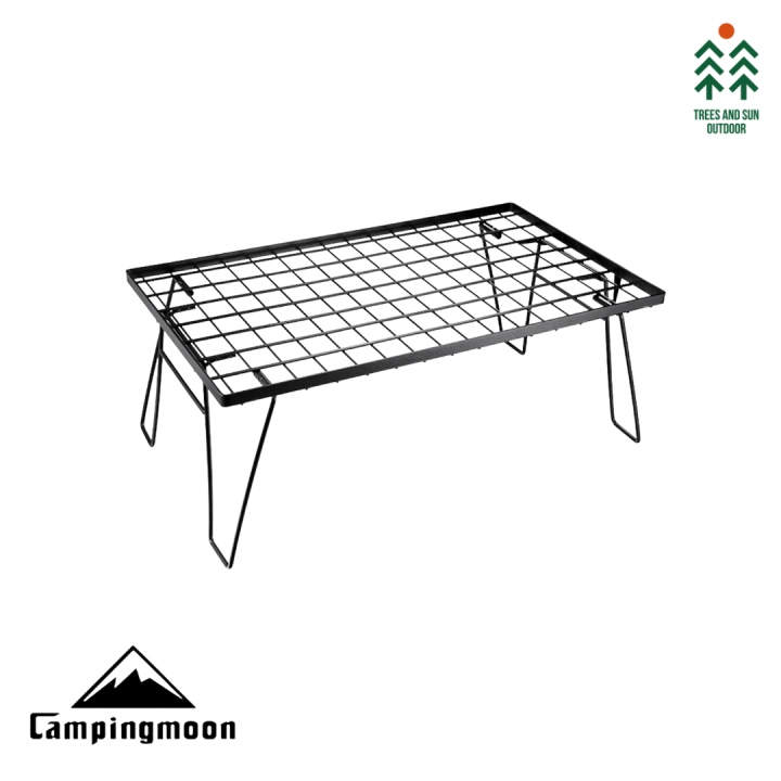 Campingmoon High Quality Camping Black Steel Table Field Rack Foldable ...