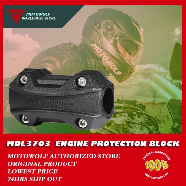 Original MOTOWOLF 3703 Motorcycle Skid Plate Sliders Crash Bar Block ...