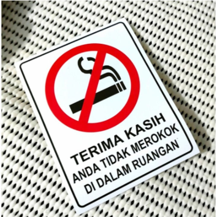 STIKER DILARANG MEROKOK / STICKER SIGN LABEL PERINGATAN RAMBU K3 ...