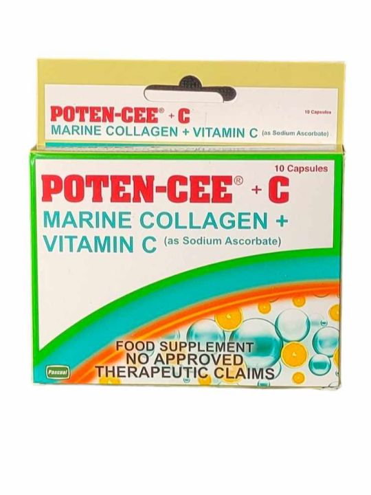 Poten-cee Marine Collagen + Vitamin C as Sodium Ascorbate Capsules ...
