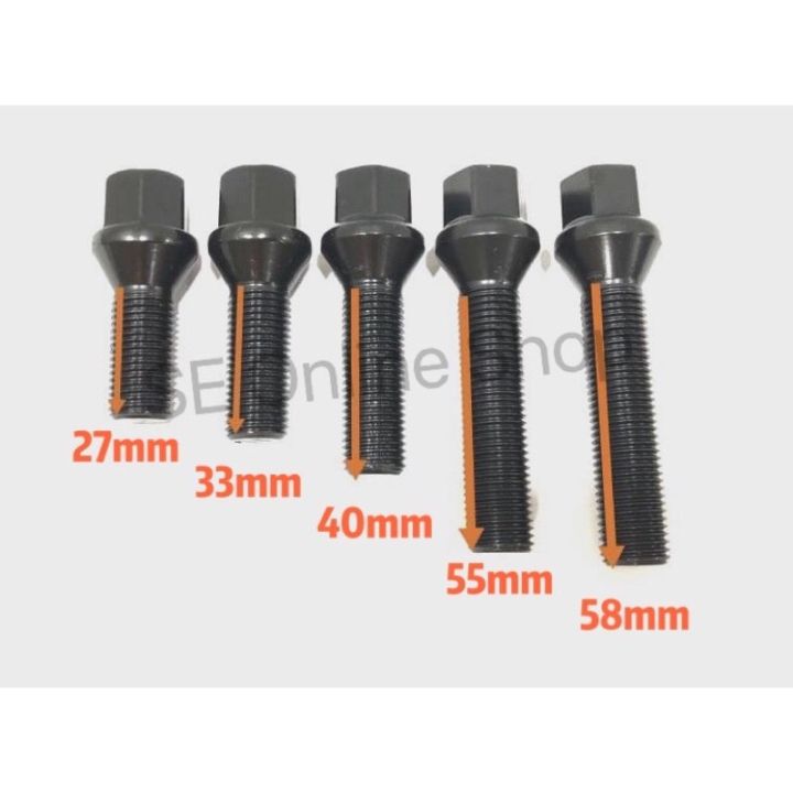 Mercedes Skru Nut Cone Type M14 1.5 Wheel Nut Bolt,Skru Panjang,Wheel Lug Nut(27mm,33mm,40mm ...