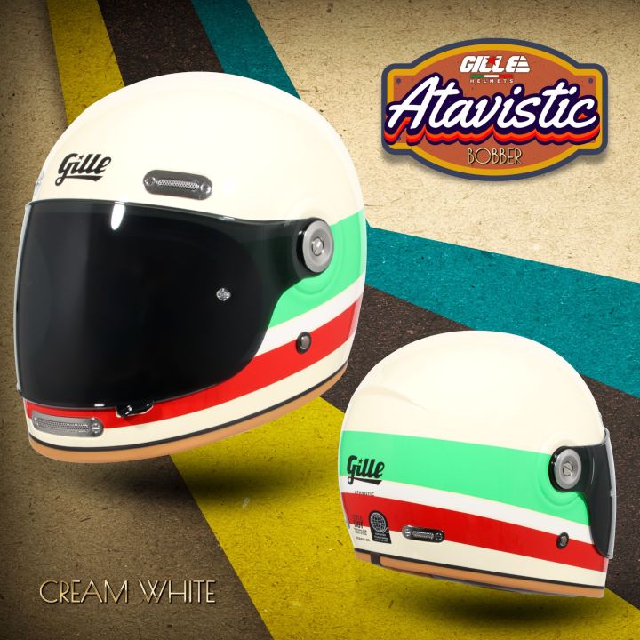 GILLE classic HELMET With Design 853 ATAVISTIC Full Face Motorcycle ...