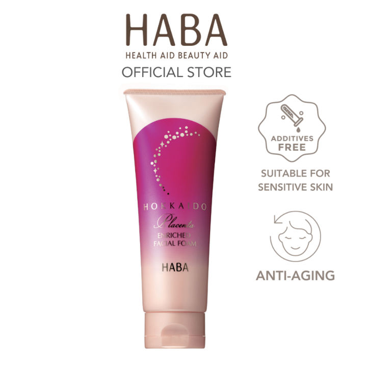 HABA Hokkaido Placenta Enriched Facial Foam - Anti-aging Facial Foam 100g | Lazada Singapore