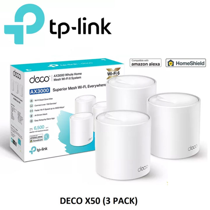 Tp-link Deco X50 3 Pack Whole Home Mesh Wi-Fi System Wifi Dead Zone ...