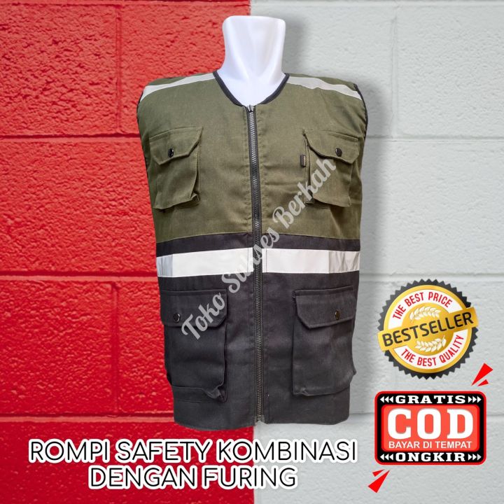 Rompi Safety K3 / Rompi Kerja Pria Kombinasi / Rompi K3 / Rompi Kerja ...