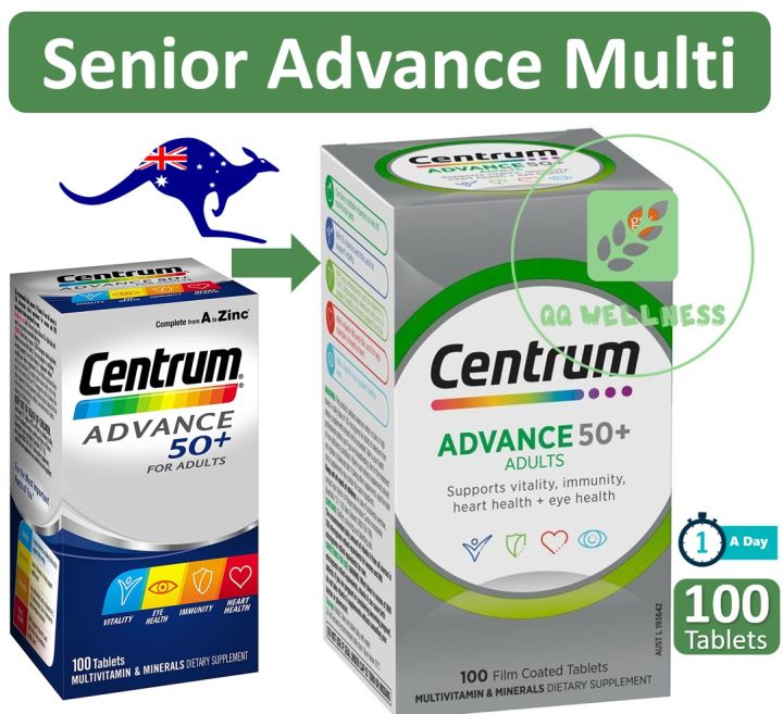 Centrum Advance 50+ Multivitamin and Minerals 100 Tablets | Lazada ...