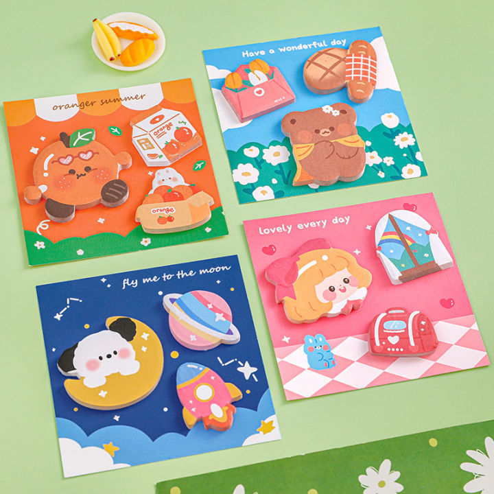 Cartoon combination ins cute note can be pasted on note paper to leave ...