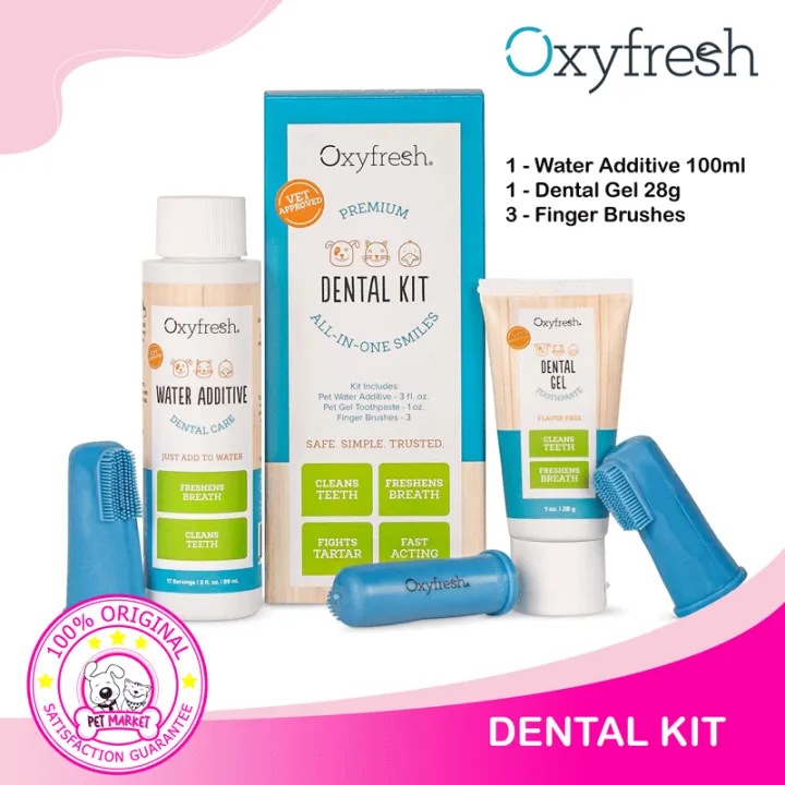 OXYFRESH DENTAL KIT (WATER ADDITIVE 100ML, DENTAL GEL TOOTHPASTE 28G ...