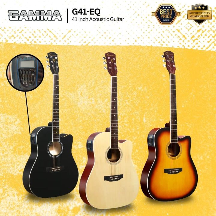 GAMMA Series 41 inch Acoustic Guitar with 4 band EQ (FT-G41-EQ) | Lazada
