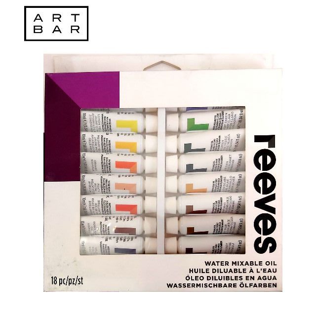 Reeves Water Mixable Oil Color 8190201 18 Colors 12ml (Paint) - Art Bar ...