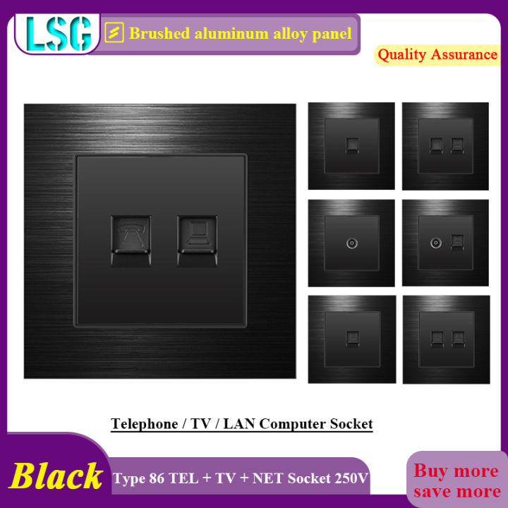 LSG Network outlet Computer CAT5e Tel and TV socket for wall type 86 ...