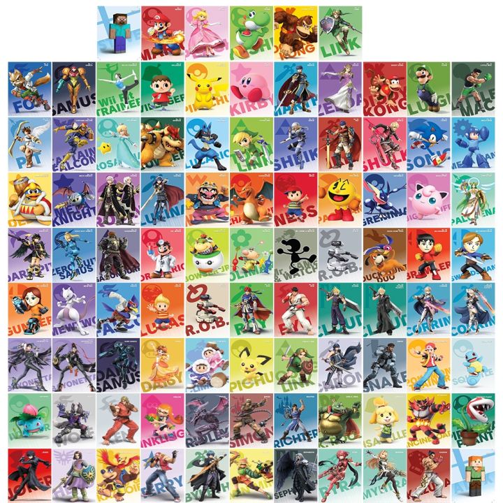 94 Pcs Amiibo Smash Bros Cards Smash Bros Ultimate Steve Amiibo ...