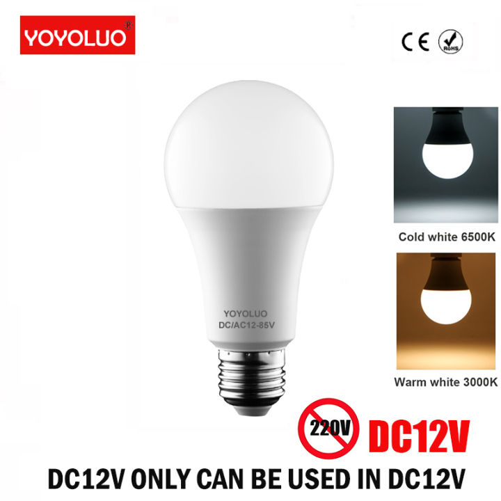 Low voltage LED Bulb Lights DC 12V lampada luz E27 lamp 3W 6W 9W 12W ...