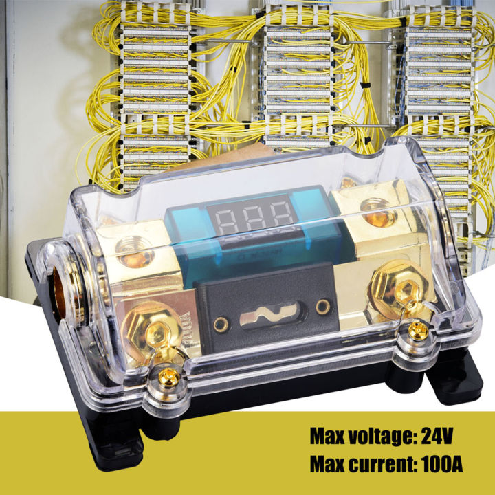 24V 100A Car Audio Digital Breaker Fuse Holder Distribution Block พร้อม ...