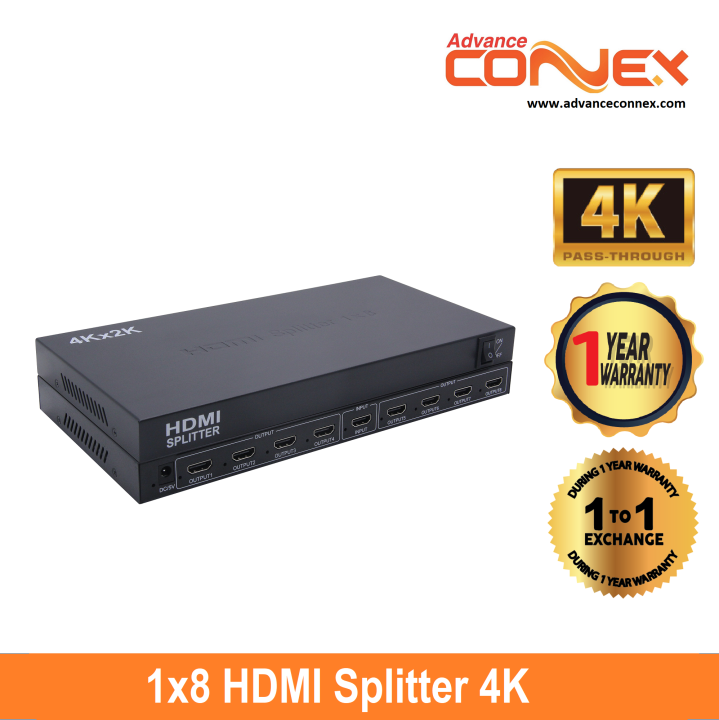 1x8 port HDMI Splitter 4k | Lazada