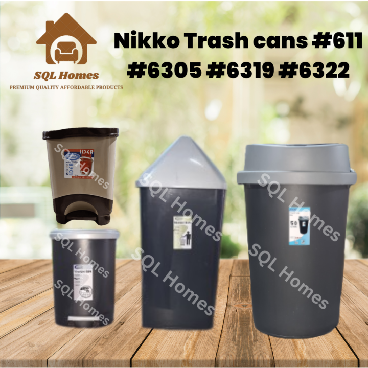 Nikko Trashcans | Garbage Bin | 8L | 45L | 50L| #6305 | #6319 | #6322 | Lazada PH