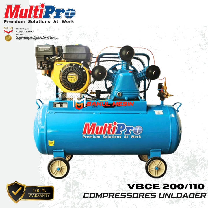 MULTIPRO VBCE 200/110 HS-SW MESIN KOMPRESOR ANGIN BENSIN 2 HP ...