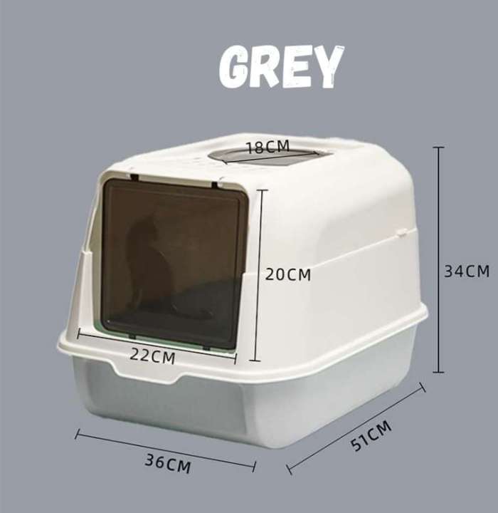 Cat litter box large Full Enclosed Pet Cat Litter Box collapsible Cat ...
