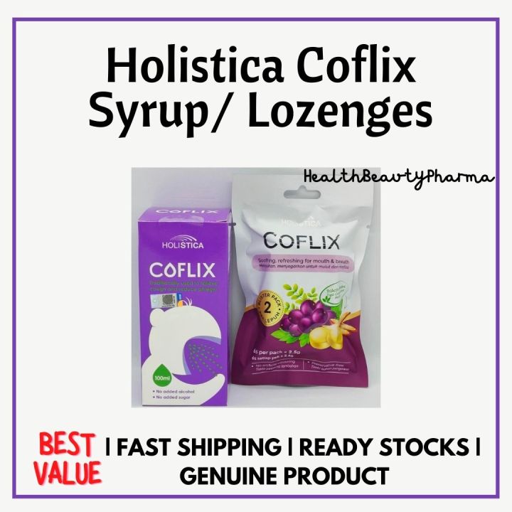 Holistica Coflix Syrup 100ml/ Lozenges 12s (Non-drowsy, Sugar & Alcohol ...