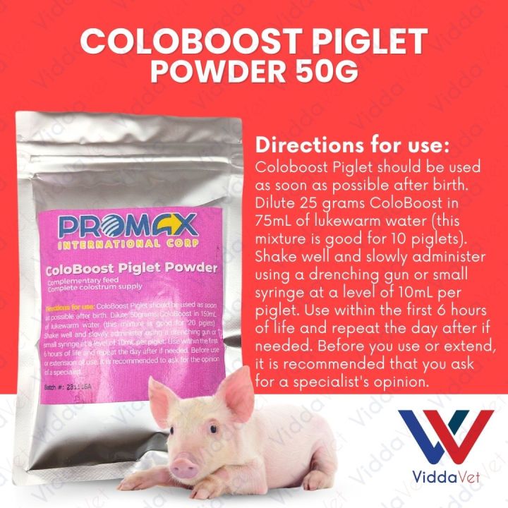 COLOBOOST PIGLET POWDER 50GRAMS good for 20 piglets Coloboost Protein ...